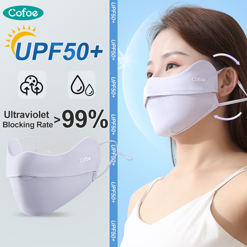 Cofoe หน้ากาก ผ้าเรยอน ป้องกันรังสียูวี UPF50+ ระบายอากาศ บาง | Shopee Thailand