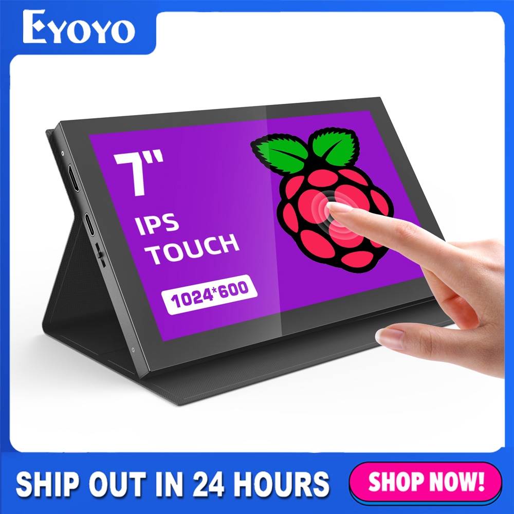 Eyoyo APROTII หน้าจอสัมผัส 7 นิ้ว 1024x600 IPS Raspberry Pi 5 จุด แบบ ...