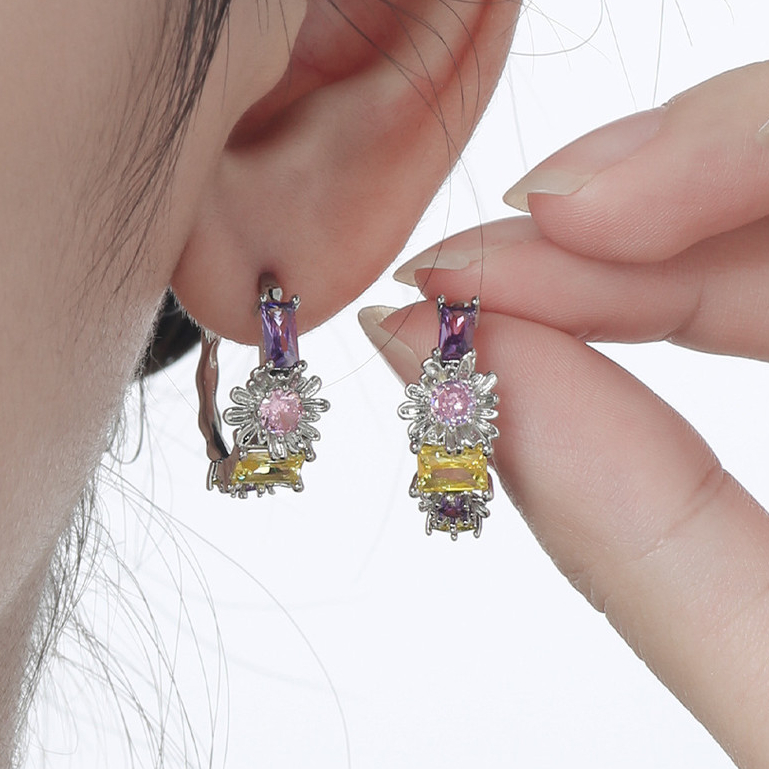 Xiao Zou Ju ต่างหูเพทาย หลากสี ไม่จางหาย เรียบง่าย ไฮเอนด์ | Shopee ...