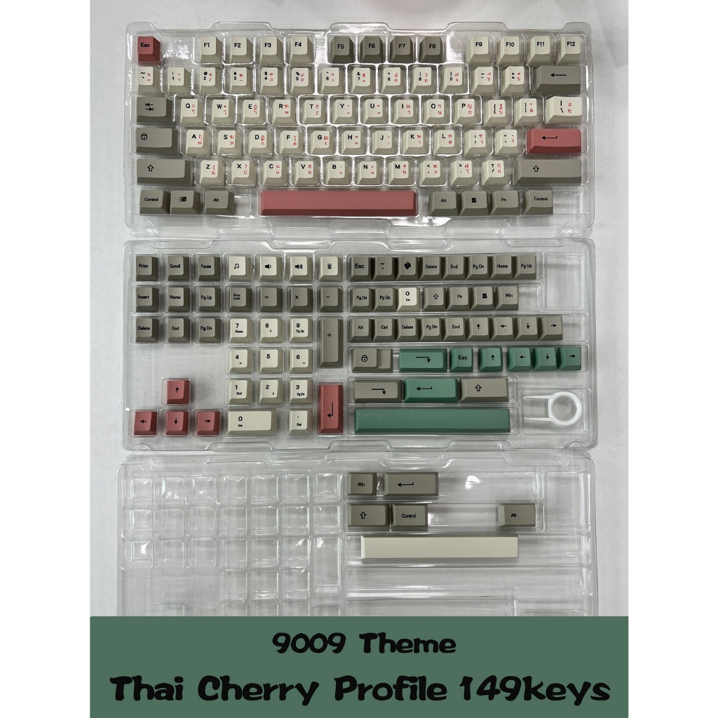 9009 keycap English/Thai language Vintage style Cherry/XDA profile Dye ...