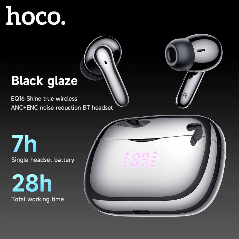 [เวลาใช้งาน 7 ชั่วโมง] HOCO EQ16 หูฟังบลูทูธไร้สาย 5.3 TWS ANC&ENC ตัดเสียงรบกวน พร้อมไมโครโฟน ...