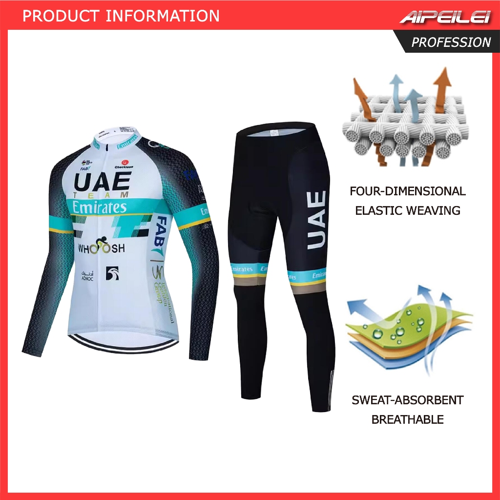 [ มาใหม ่ ]UAE Summer Men 's Cycling Jersey Set Long Sleeve Set ...