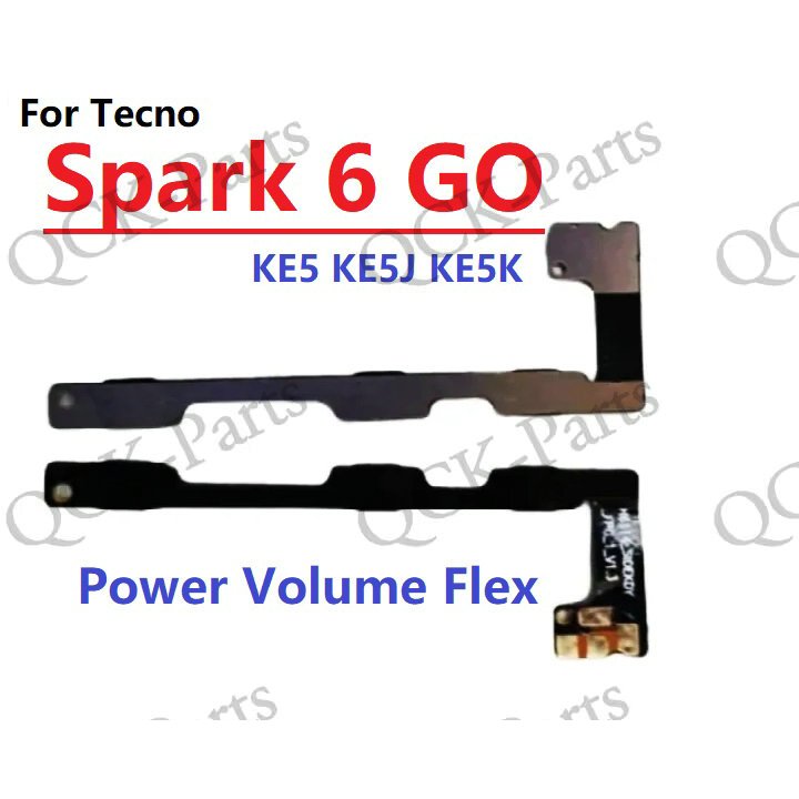 สายดิ้นปุ่มปรับระดับเสียงสําหรับ Tecno Spark 6 GO KE5 KE5J KE5K ...
