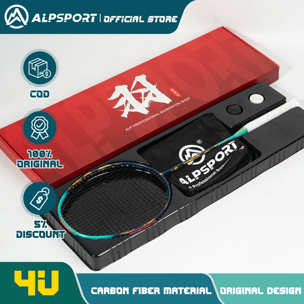 ALP QY 2.0 4U Max 38LBS ไม้แบดมินตันลายมังกรทอง Ori เดี่ยว YouLong ...