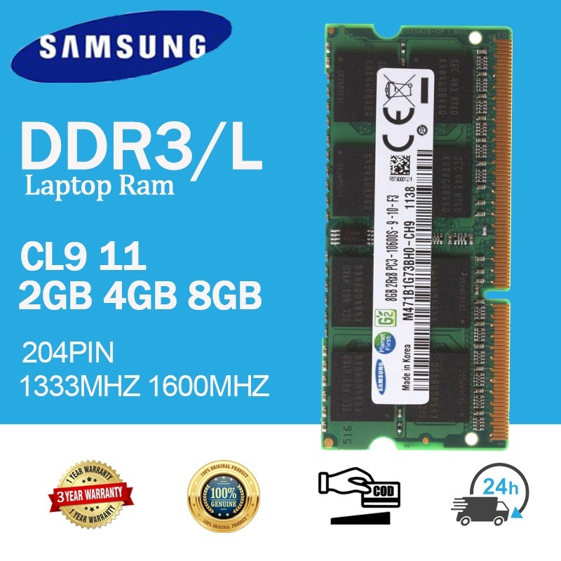 [24H SENT] Samsung 2GB 4GB 8GB RAM DDR3 1333MHZ 1600MHz DDR3L PC3 PC3L 10600S 12800S หน่วย ...