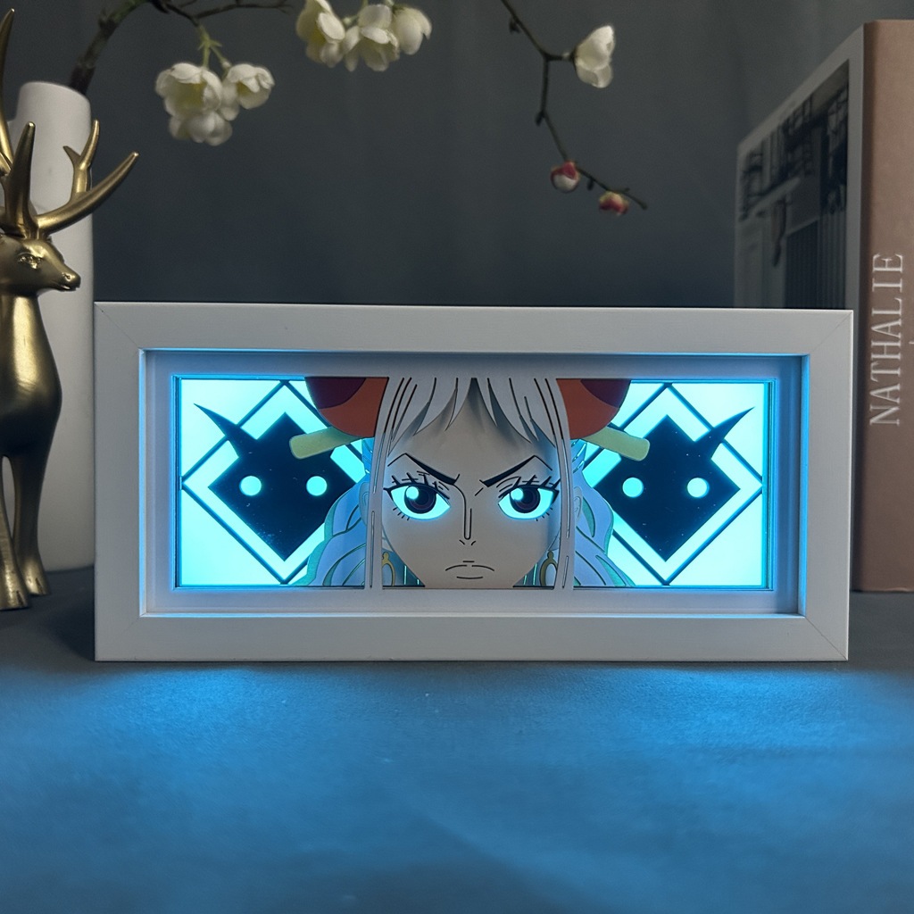 กล่องไฟ Led รูปอนิเมะ one piece Yamato Black Clover Asta Eye Face 3d ...