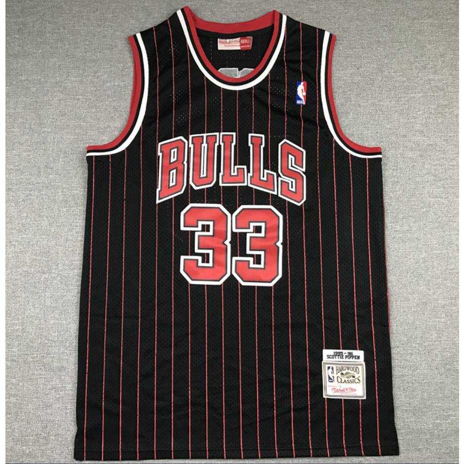 1995-96 ใหม ่ NBA Men 's Chicago Bulls #33 Scottie Pippen MN เสื ้ อบาส ...