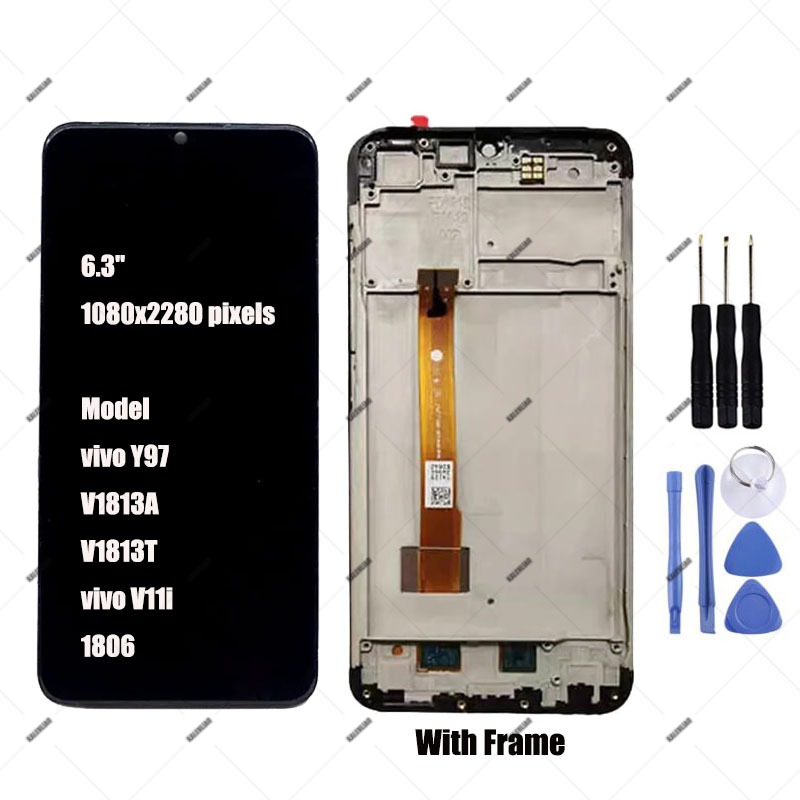 อะไหล่หน้าจอสัมผัสดิจิทัล LCD ขนาด 6.3 นิ้ว แบบเปลี่ยน สําหรับ VIVO Y97 ...