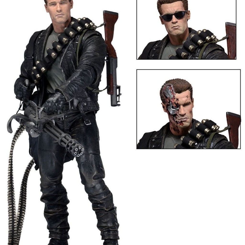 ฟิกเกอร์ Terminator Series T-800 Arnold Boutique Three-Head Four Guns ...
