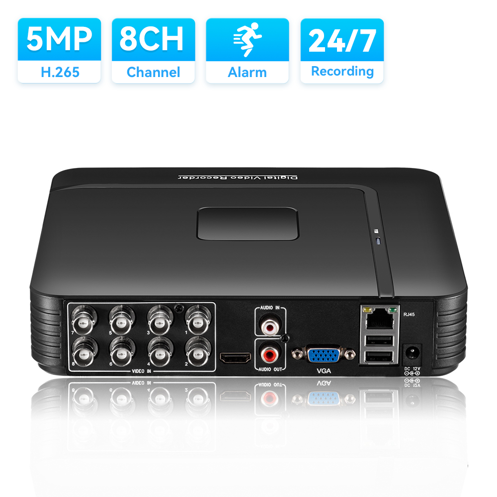 Hamrol 8CH 5M-N HVR H.265 Hybrid Video Recorder Support AHD/TVI/CVI ...