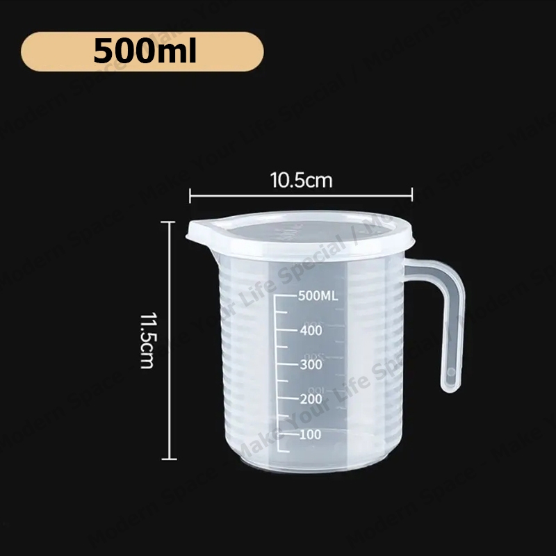 【สินค้าพร้อมส่ง】ถ้วยตวง เหยือกตวงพลาสติก ถ้วยตวงพลาสติกใส (PP) พร้อมฝาปิด ขนาด 100ml/500ml ...