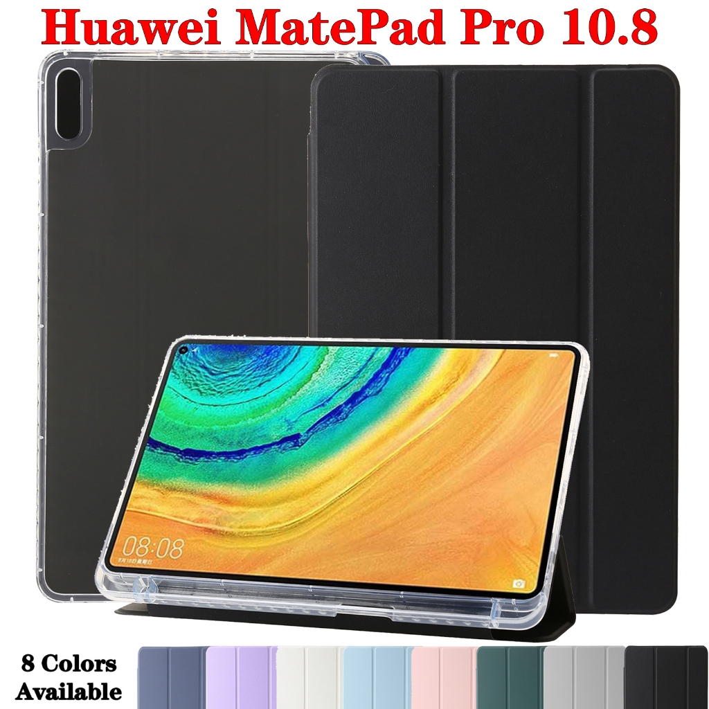 เคสแท็บเล็ต อะคริลิคใส ฝาพับ พร้อมช่องใส่ปากกา สําหรับ Huawei MatePad ...