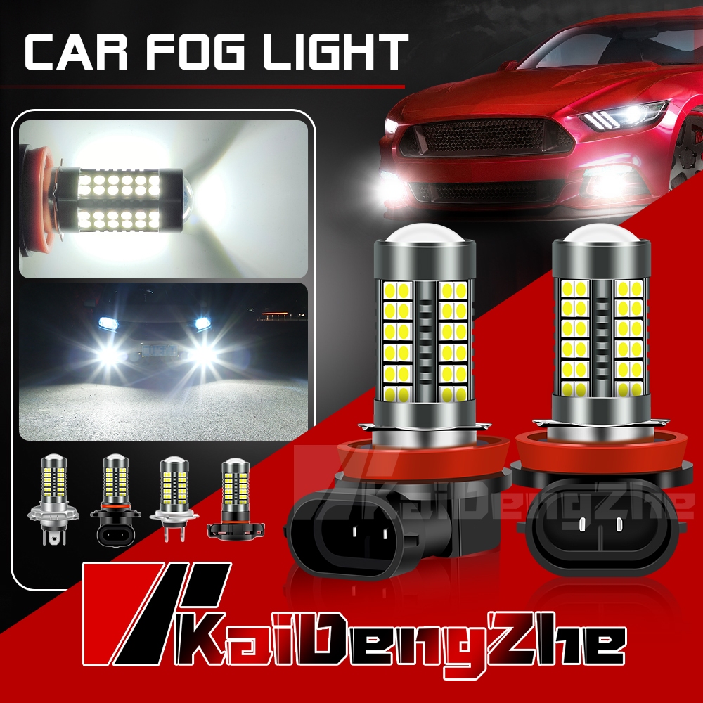 2 ชิ ้ น H8 H9 H16 9006 HB4 P13W 54SMD H11 ไฟ LED หมอก 1600LM หลอดไฟรถยนต ์ 6000K 3030 LED อุปกร ...