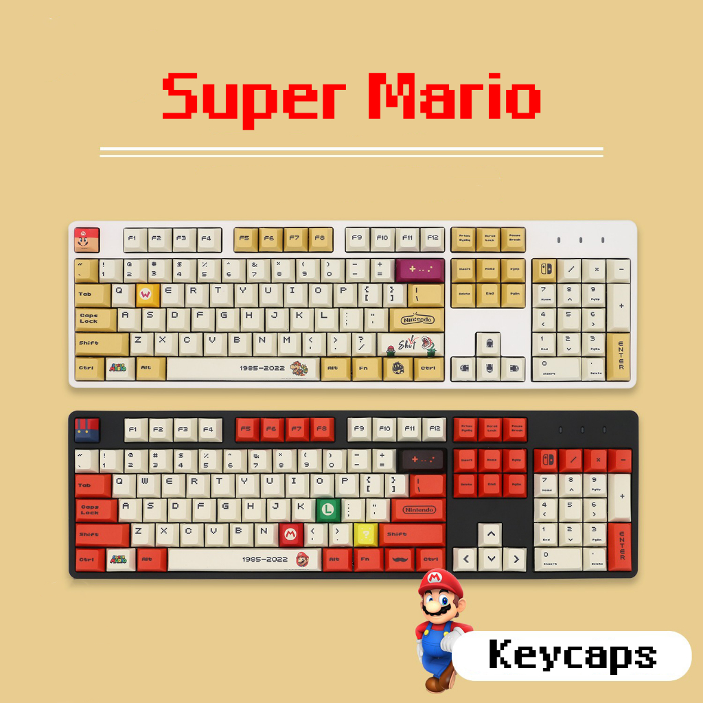 Mario Villain Keycap ภาษาไทย 123 Keys OEM Profile PBT Material DIY for ...