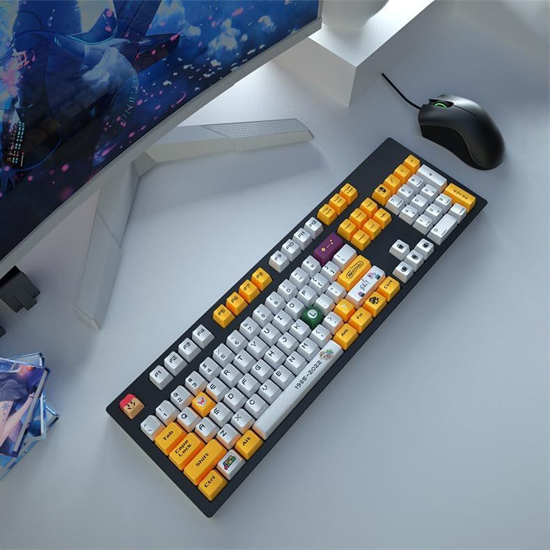 Mario Villain Keycap ภาษาไทย 123 Keys OEM Profile PBT Material DIY for ...