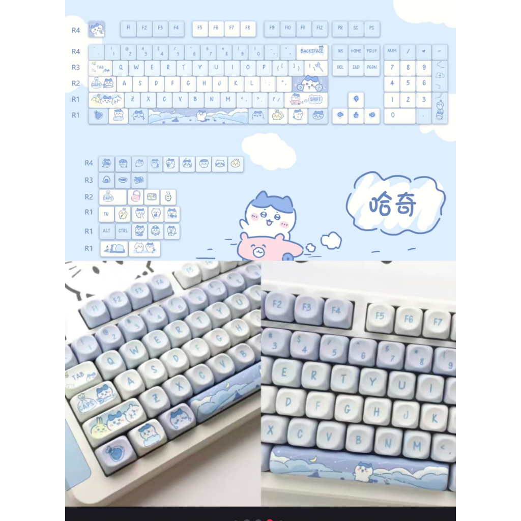 95/132 คีย์ meow meow ซีรีส์ Keycaps MOA ความสูง PBT วัสดุระเหิดความร้อน Keycap แป้นพิมพ์ ...