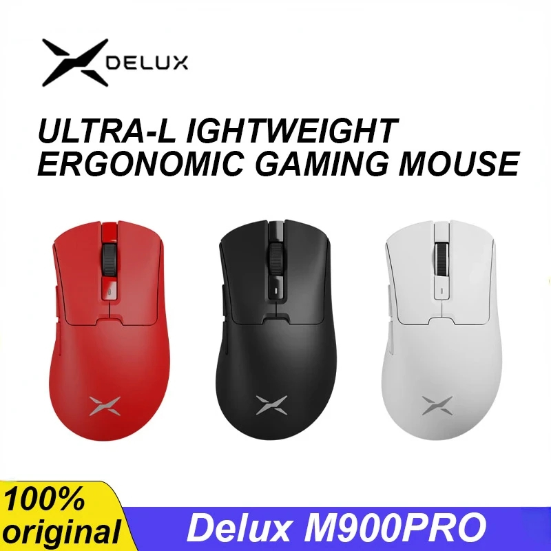 Delux M900 pro เมาส์เกมมิ่งไร้สาย Paw3395 8k อัตราการสํารวจ 63g แท่น ...