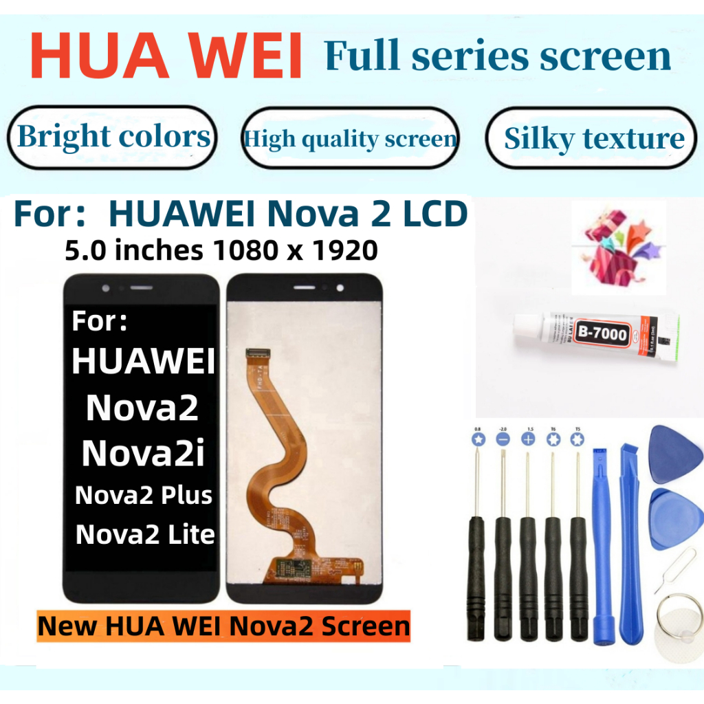 หน้าจอ HUAWEI ใหม่เอี่ยมเหมาะสําหรับ Nova2 LCD Nova2i Nova2 Plus Nova2 Lite Touch Display ...