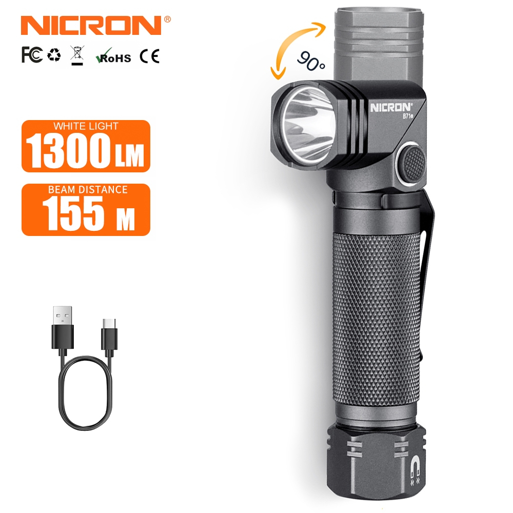 Nicron ไฟฉาย Led B71e/N9 1300/1000 Lumens ความสว่างสูงไฟฉาย Ip65 ไฟฉาย ...