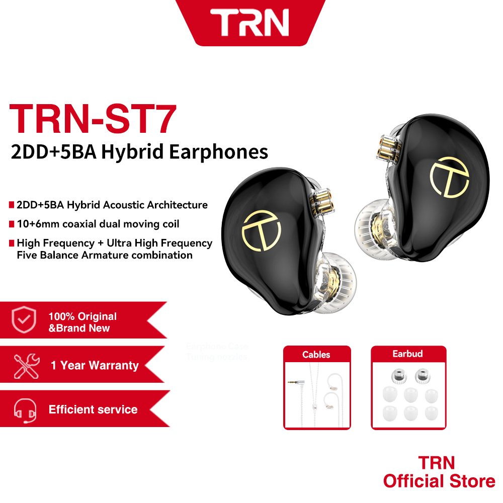 Trn ST7 หูฟังอินเอียร์ 2DD+5BA แบบไฮบริด พร้อมไมโครโฟน | Shopee Thailand