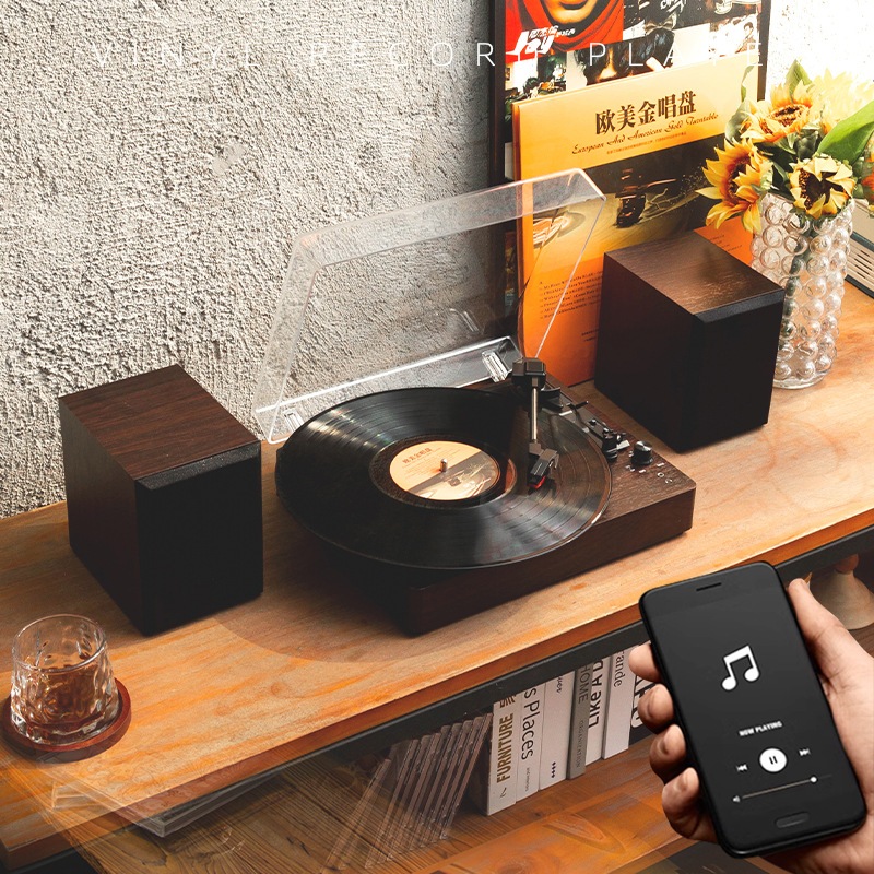 Middix Record Player เครื ่ องเล ่ นไวนิลบลูทูธสําหรับไวนิลพร ้ อม ...