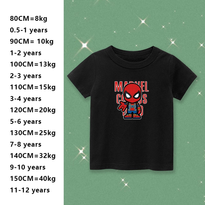 (Q-version Spider Man) COD เสื้อยืดเด็ก เหมาะสําหรับอายุ 1-12 (2 ชิ้น ...
