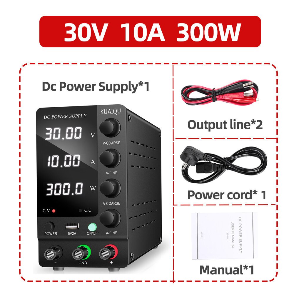 【COD】KUAIQU แหล่งจ่ายไฟแบต (ส่งเร็วจากไทย) DC Power Supply DC 30V 10A 60V 5A 120V 3A adjustable ...