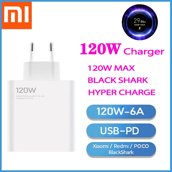 Xiaomi Charger 120W HyperCharge Power Adapter 120W 6A Type-C สาย MDY-13 ...