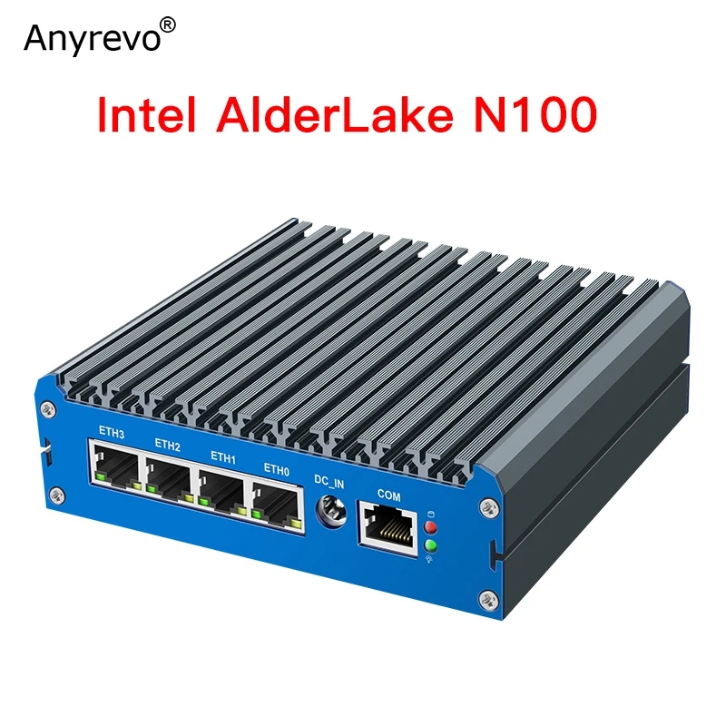 เราเตอร์ แบบนิ่ม 2.5G i226 i225 LAN 12th Gen Fanless Mini PC Intel N100 ...