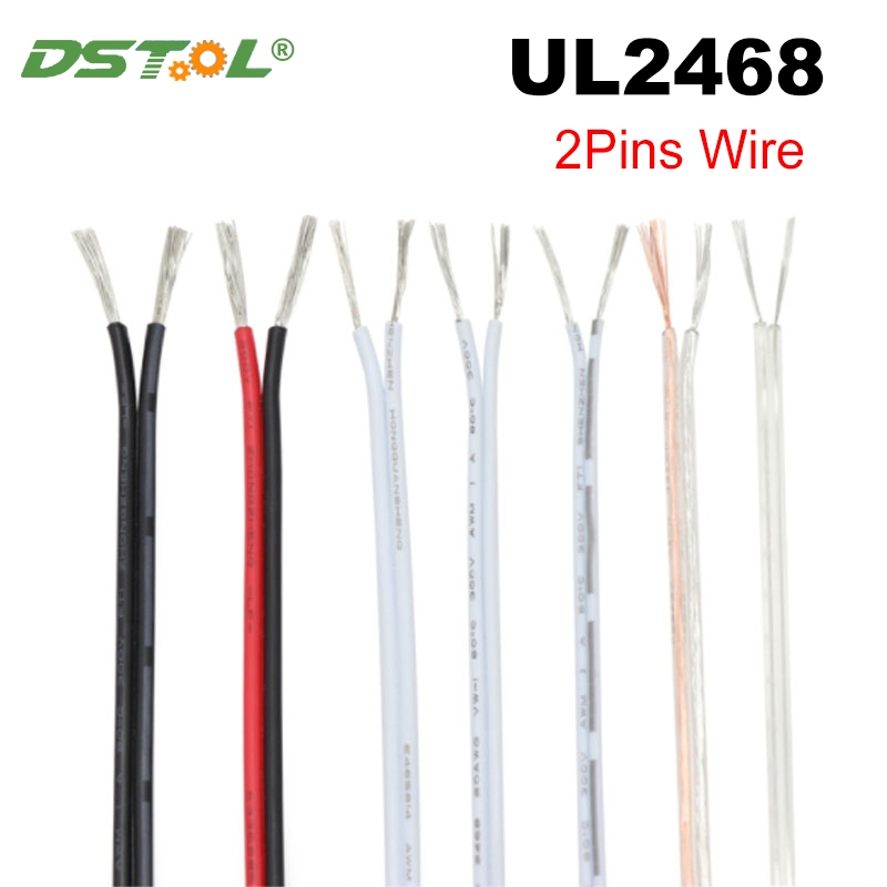 1M UL2468 2 Pins สายไฟทองแดง 16/18/20/22/24/26/28/30 AWG PVC ฉนวนยืดหยุ่นสาย LED Strip | Shopee ...