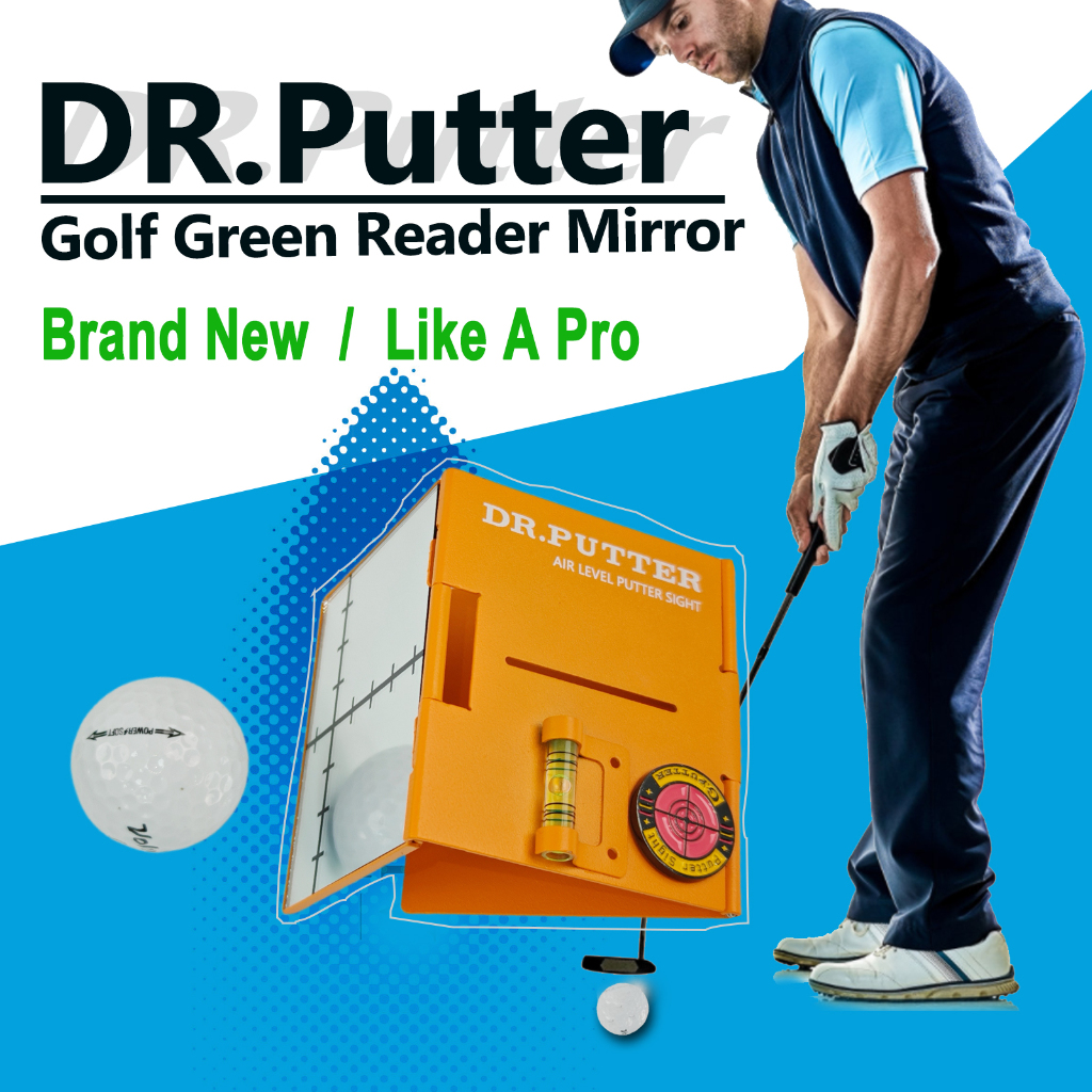 Dr.putter เครื่องอ่านกอล์ฟ สีเขียว กระจก ระดับอากาศ พัตเตอร์มองเห็นพัต ...