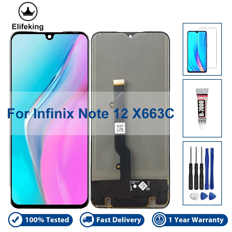 6.7 LCD สําหรับ Infinix หมายเหตุ 12 X663C X663D G96 X670 จอแสดงผล Touch ...