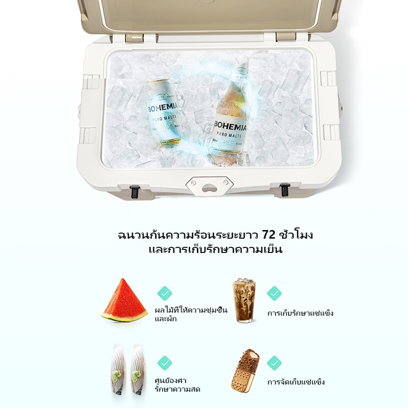 ICE TRIP กล่องเก็บความเย็น ความจุขนาดใหญ่ สําหรับตั้งแคมป์กลางแจ้ง | Shopee Thailand