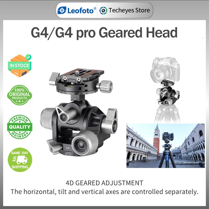 Leofoto G4 PRO Geared Ball Head Gear, Panoramic Seat Clamp, Millimeter Scale, Architectural ...