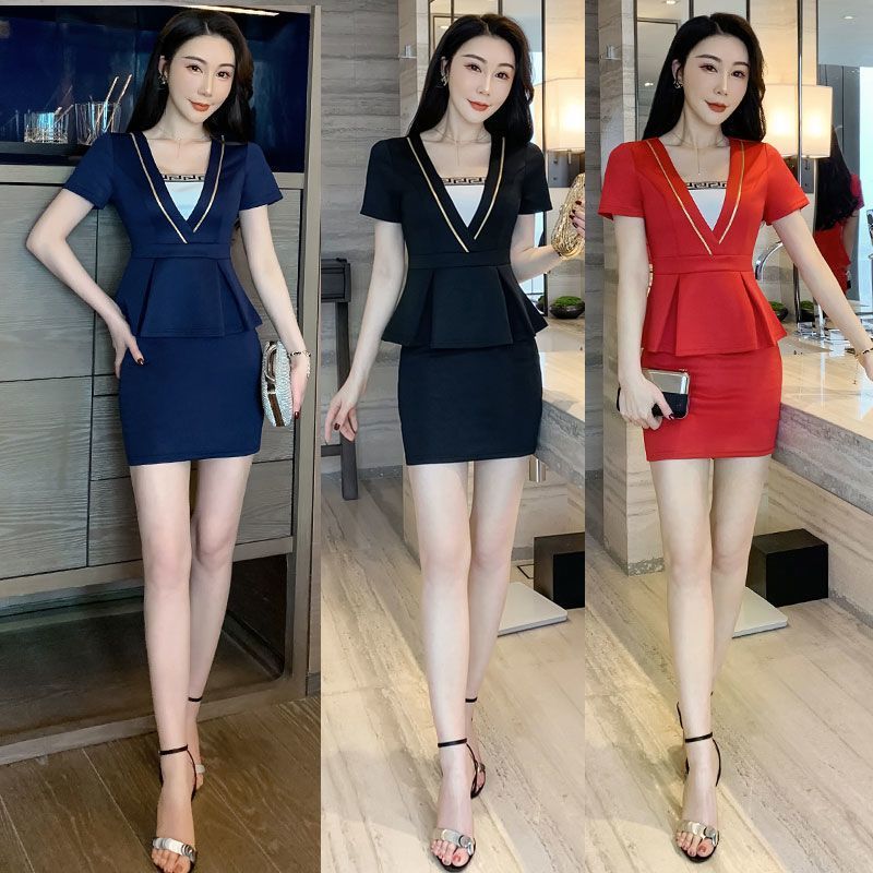 [Amike ไนท์คลับ เสื้อผ้าผู้หญิง 1] ชุดเดรสไนท์คลับ เซ็กซี่ คอวี เปิด ...