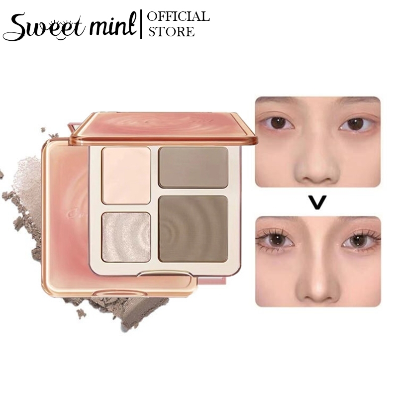 Sweet Mint contour eye makeup palette 4 สีแมตต ์ รวม 3D ติดทนนาน กันน ้ ...