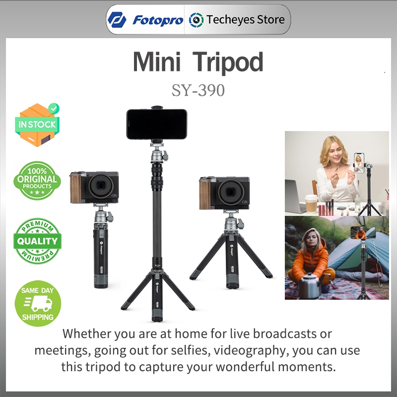 Fotopro Mini Camera Tripod with Carbon Fiber 3 Section Center Cloum 360 ...