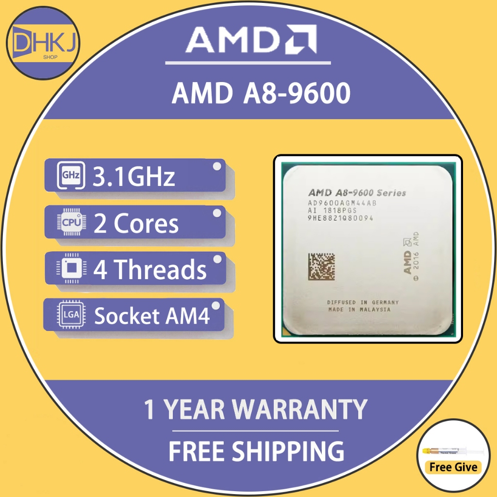 Amd A8-Series A8-9600 A8 9600 3.1 GHz 65W Quad-Core CPU โปรเซสเซอร์ ...