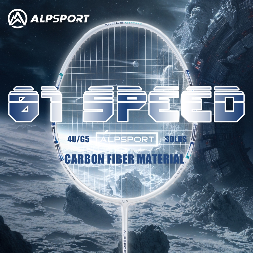 【ใหม่】ALPSPORT ไม้แบดมินตัน 01 Speed 4U G5 Max30LBS 100% แบบมืออาชีพ สี ...