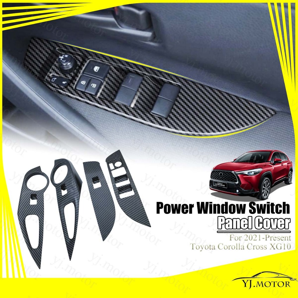 ฝาครอบแผงสวิตช์หน้าต่าง คาร์บอนไฟเบอร์ ABS สําหรับ Toyota Corolla Cross ...