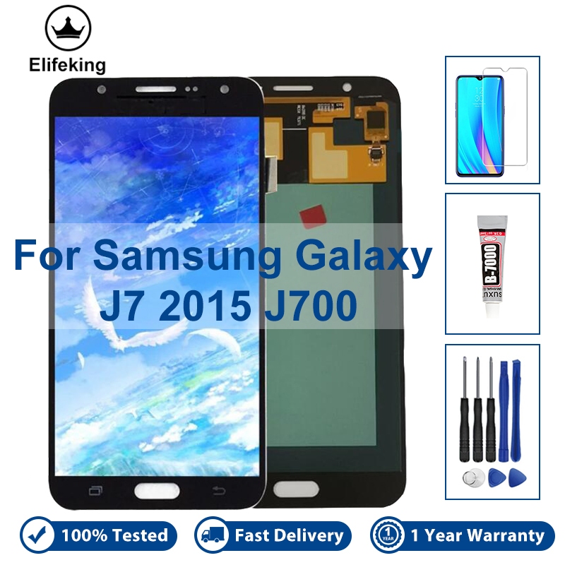 อะไหล่หน้าจอสัมผัสดิจิทัล LCD แบบเปลี่ยน สําหรับ Samsung Galaxy J7 2015 ...