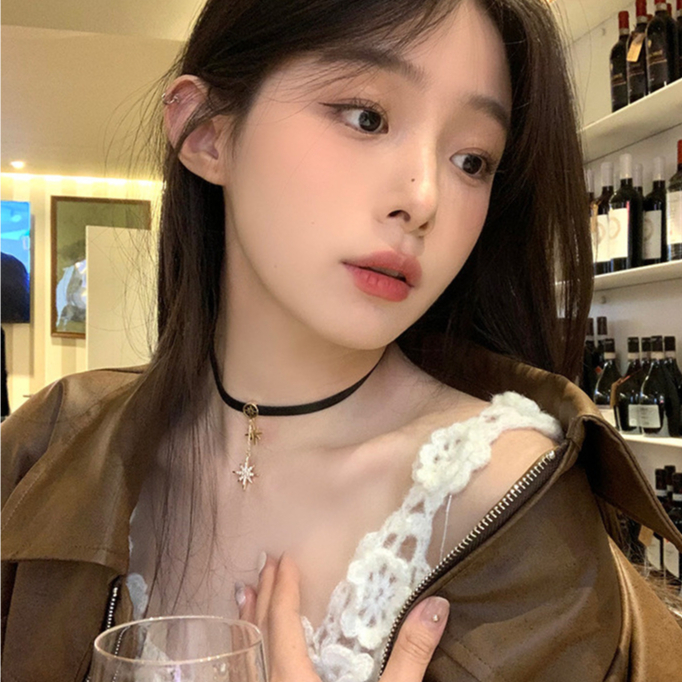 หวานเย็น Merrad แปดเหลี่ยมดาวสร้อยคอ Pu สร้อยคอหนังผู้หญิงออกแบบโซ่ ...