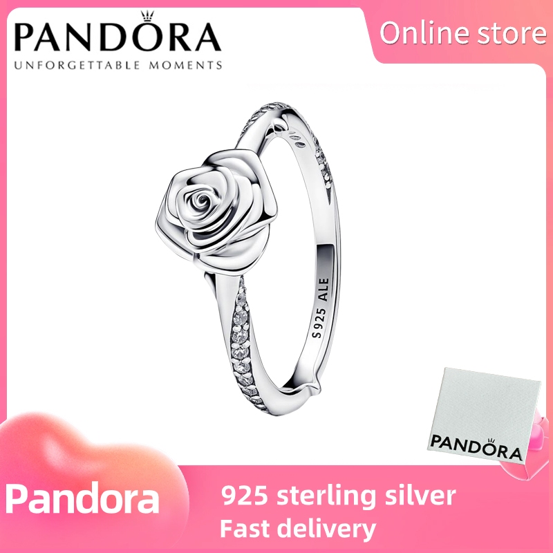 100% ของแท้ เงินสเตอร์ลิง S925 PANDORA [ 193215 แหวนดอกกุหลาบ C01 ...