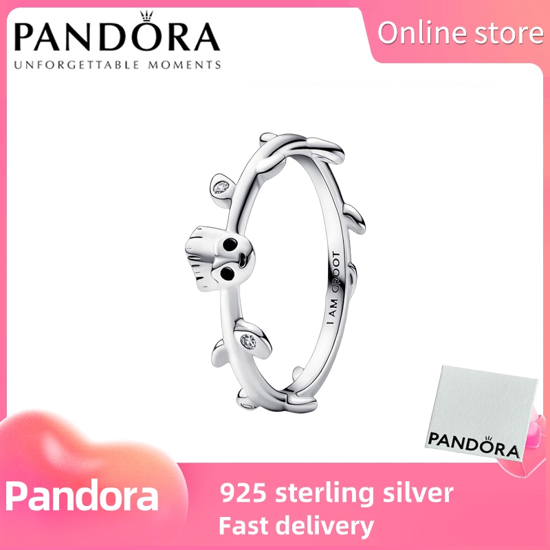 100% ของแท้ เงินสเตอร์ลิง S925 PANDORA [ 192566 C01] แหวนใบไม้ Groot ...