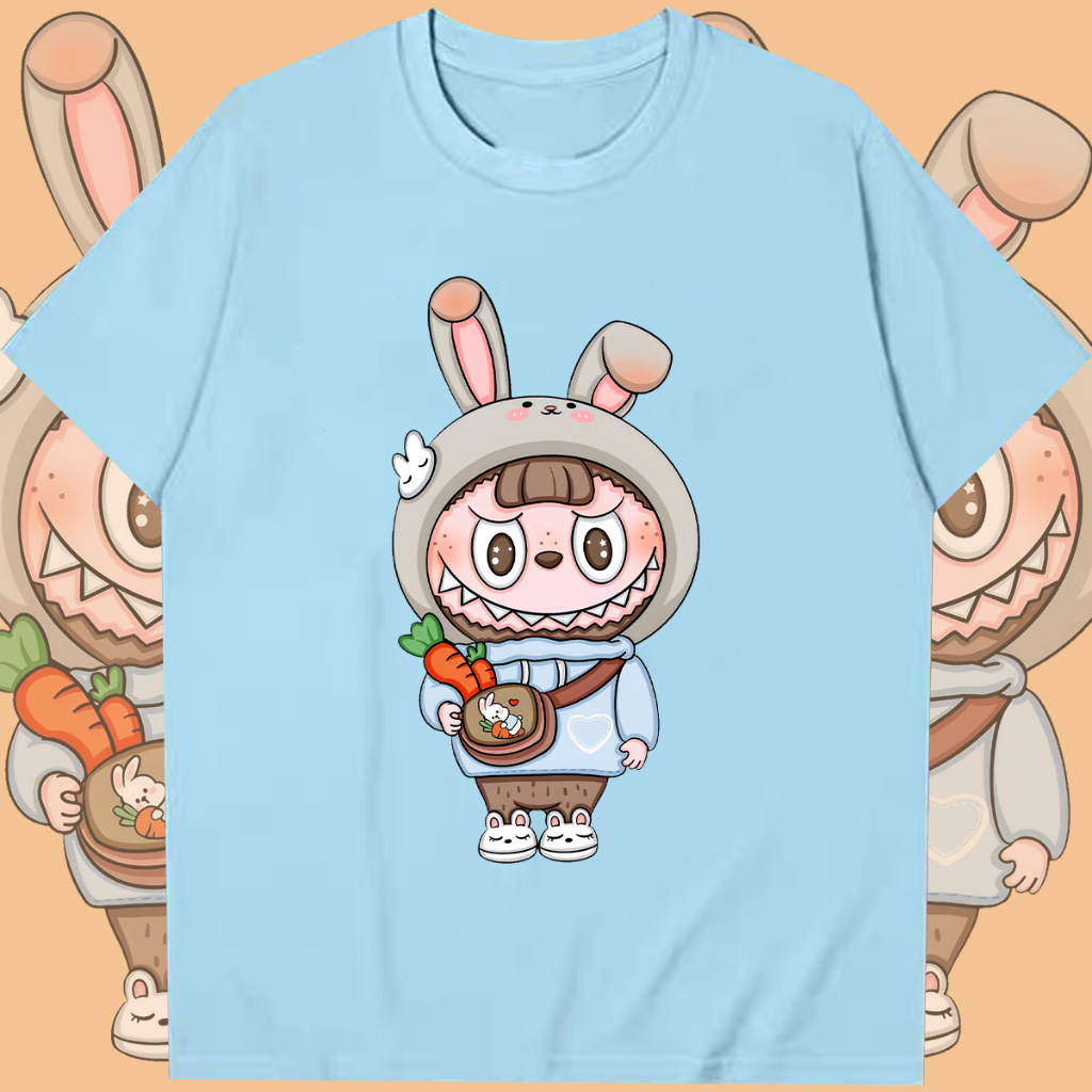Labubu T-shirt พร้อมส่ง เสื้อยืดเด็ก ลาบูบู้ Labubu Pop Mart การ์ตูน ...