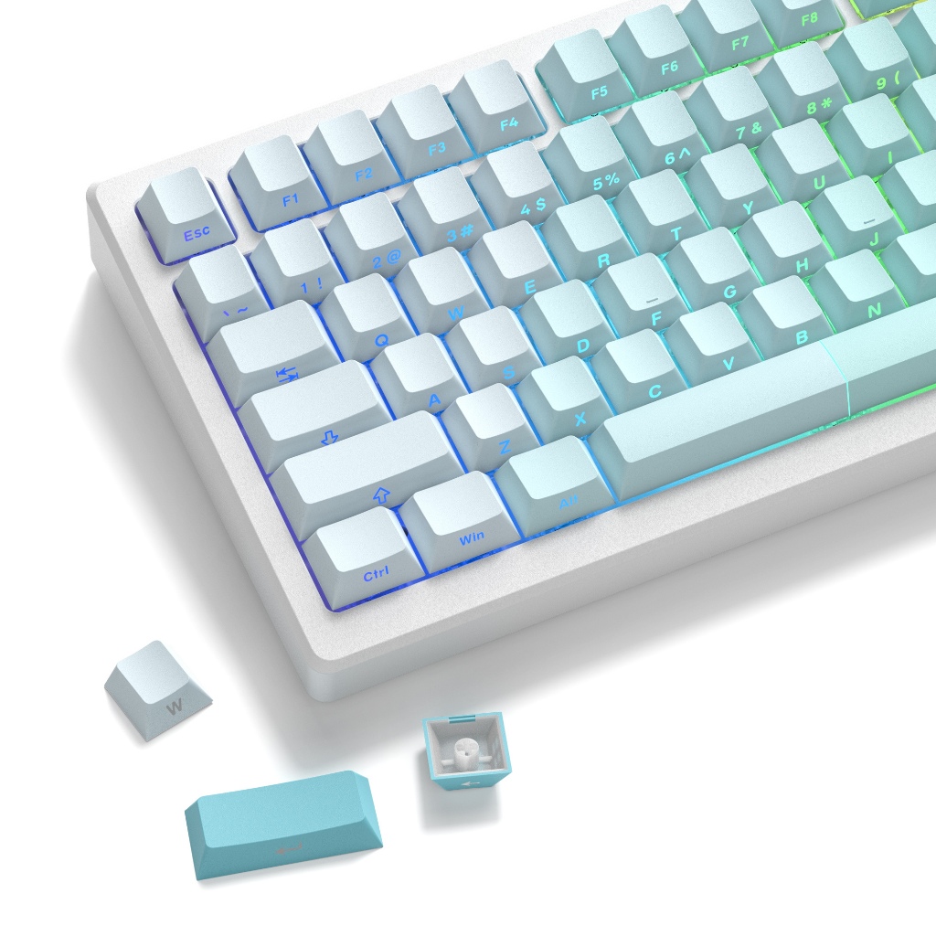 Womier ด ้ านข ้ างพิมพ ์ Keycaps, 121 คีย ์ Shine Through South ...