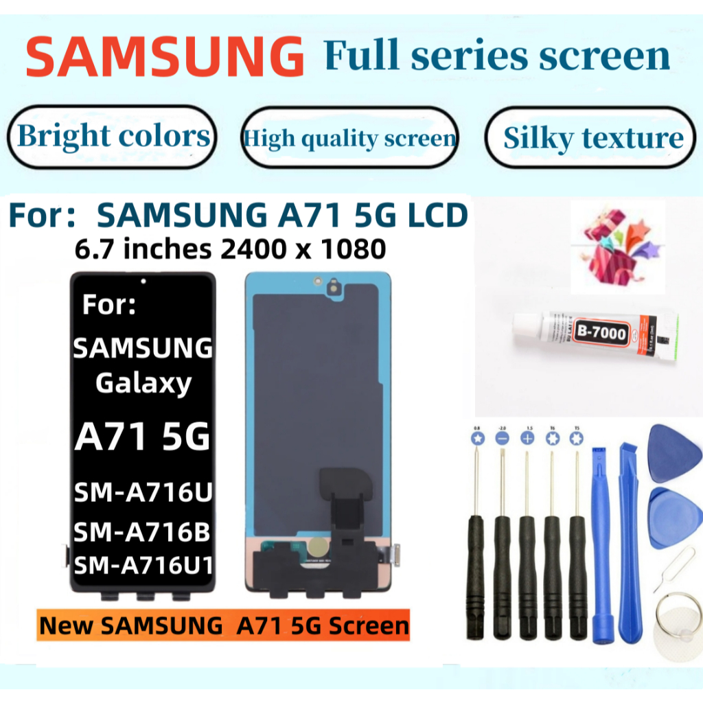 หน้าจอ Samsung ใหม่เอี่ยมเหมาะสําหรับ A71 5G LCD Galaxy SM-A716U A716B ...