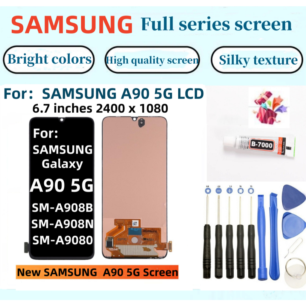 หน้าจอ Samsung ใหม่เอี่ยมเหมาะสําหรับ A90 5G LCD Galaxy SM-A908B A908N จอแสดงผลแบบสัมผัส ...