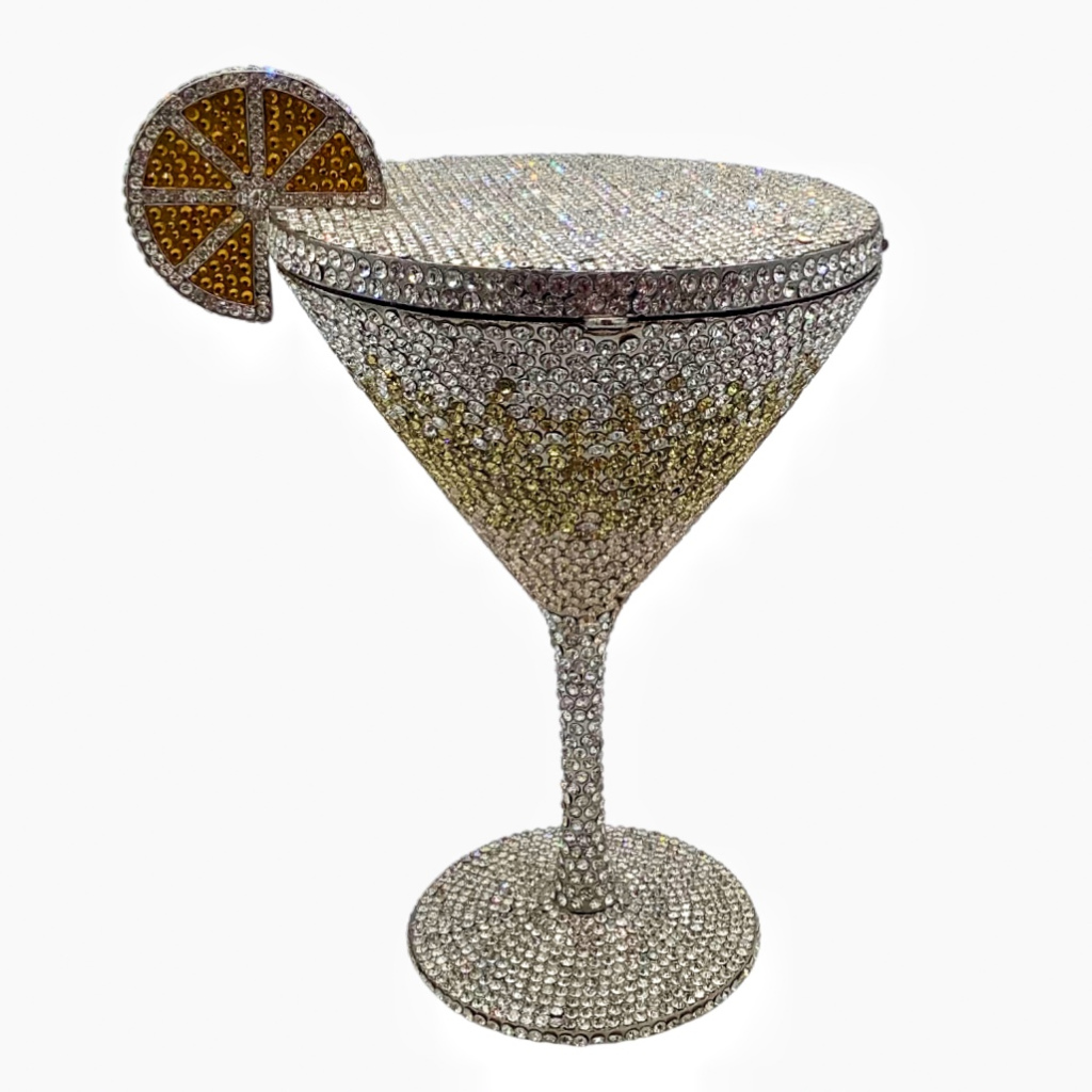 Martini Crystal Bag Cocktail Goblet Diamond Dinner Bag Diamond Clutch ...