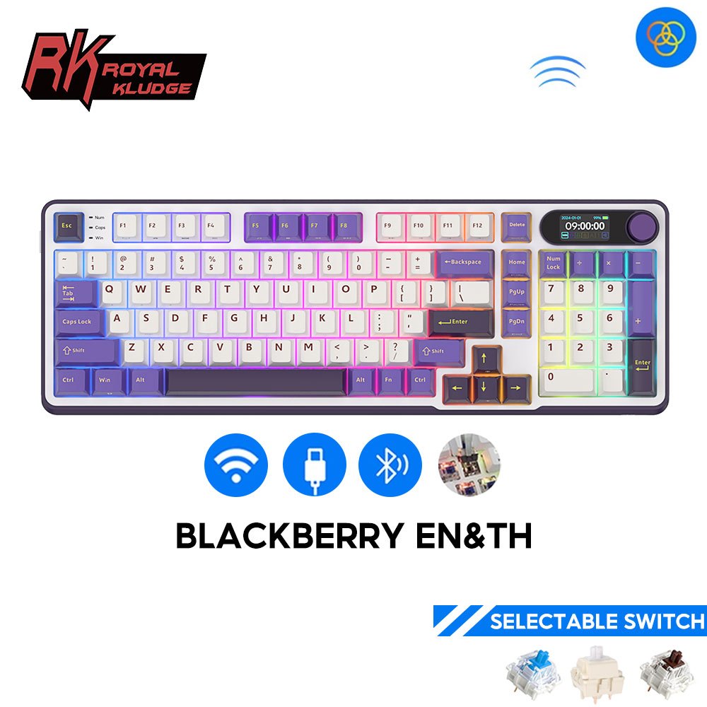 Rk Royal Kludge RK S98 ไฟเมฆ 98 คีย์ โหมด RGB มีสาย บลูทูธ 2.4G ไร้สาย ...